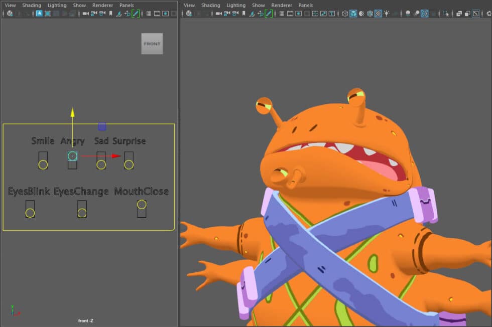 3D character rigging and facial expressions for animation